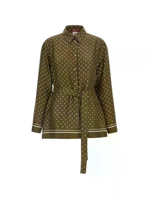 Max Mara Printed Belted Shirt