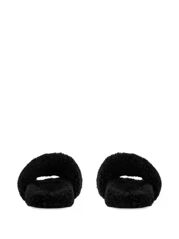 Balenciaga Furry Slides - Black