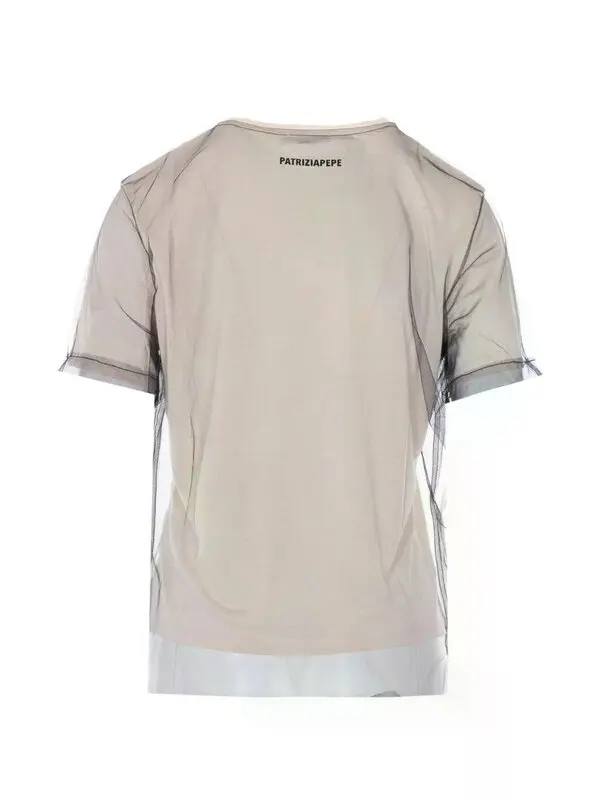 Patrizia Pepe Embroidered Short-sleeved Top - Neutrals