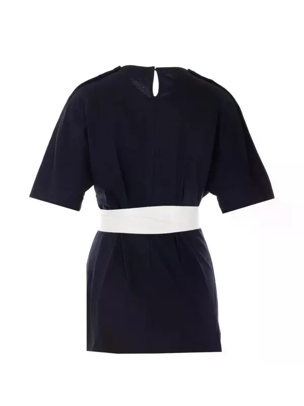LANVIN Button And Lace Detail T-shirt - Blue