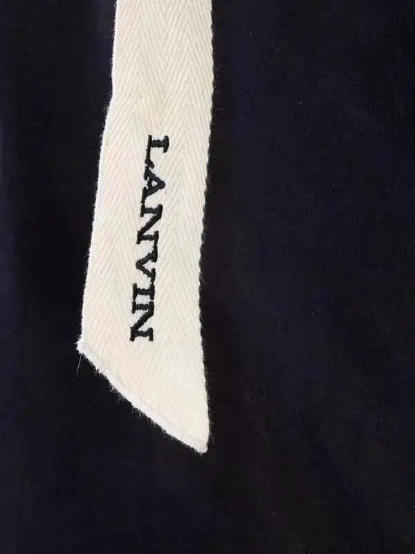 LANVIN Button And Lace Detail T-shirt - Blue