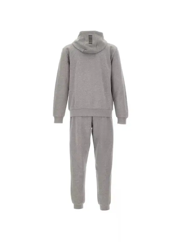 EA7 Hooded Logo Cotton Tracksuit - Grey
