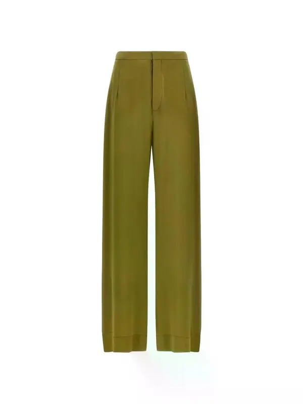 MAISON JEJIA Jean Buttoned Silk Trousers - Green