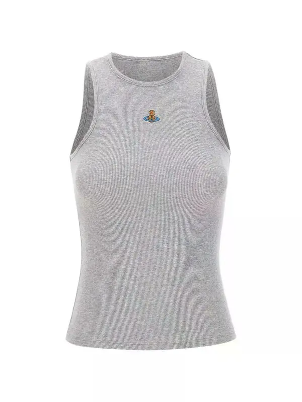 VIVIENNE WESTWOOD Embroidered-logo Ribbed Top
