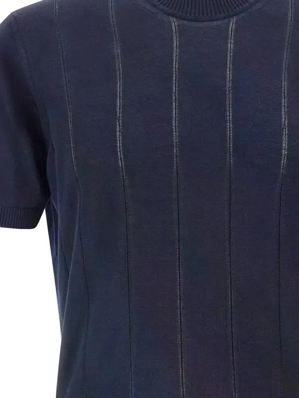 KANGRA Ribbed Short-sleeve Sweater - Blue
