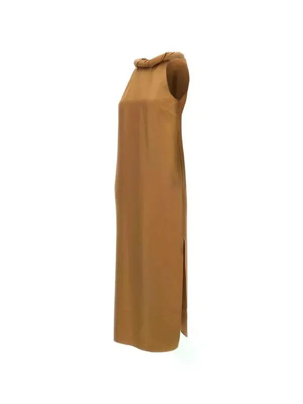 Loulou De Saison Susan Twisted-collar Sleeveless Midi Dress