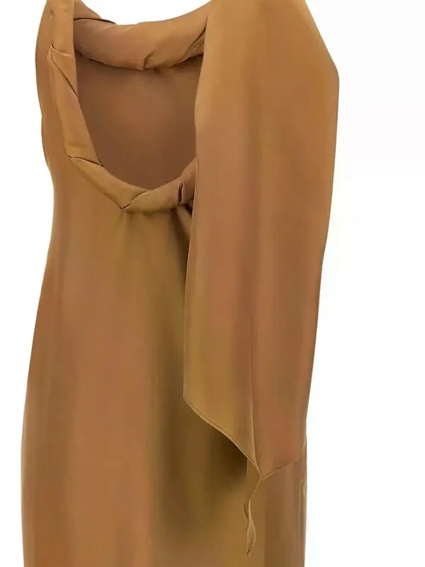 Loulou De Saison Susan Twisted-collar Sleeveless Midi Dress