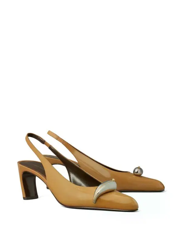 Tory Burch Pierced Slingback Pumps - Neutrals