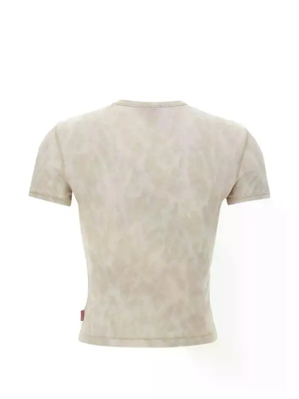 DIESEL® Faux-fur Effect Cropped T-shirt - Neutrals