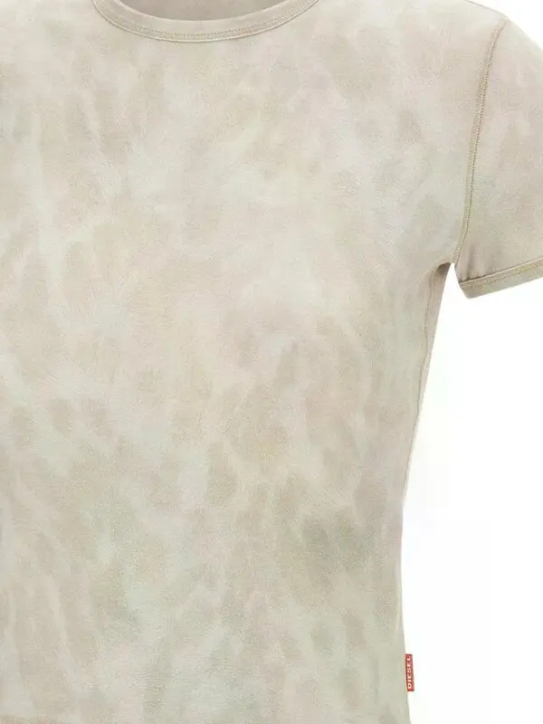DIESEL® Faux-fur Effect Cropped T-shirt - Neutrals