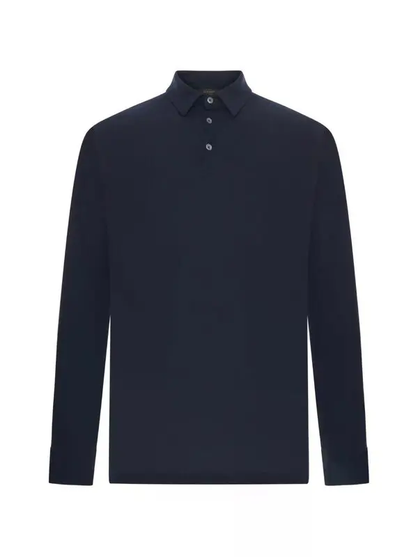 ZANONE Long-sleeved Polo Shirt - Blue