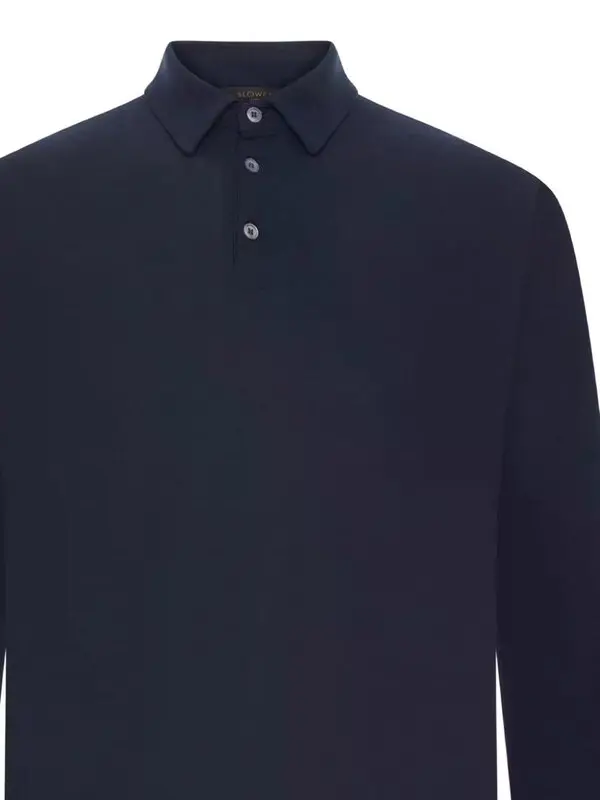 ZANONE Long-sleeved Polo Shirt - Blue