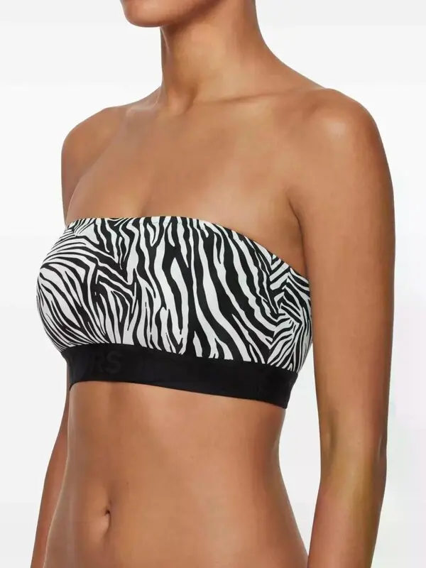 Michael Kors Bandeau Zebra-print Bikini Top