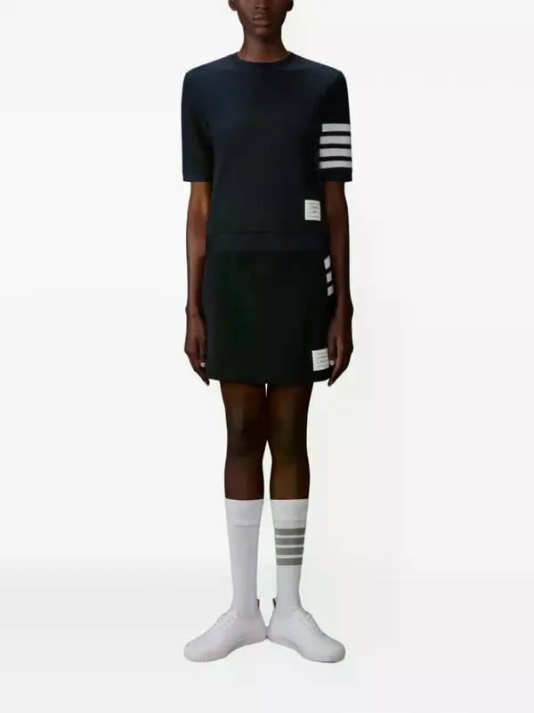 Thom Browne Mini Skirt With Logo Detail - Grey
