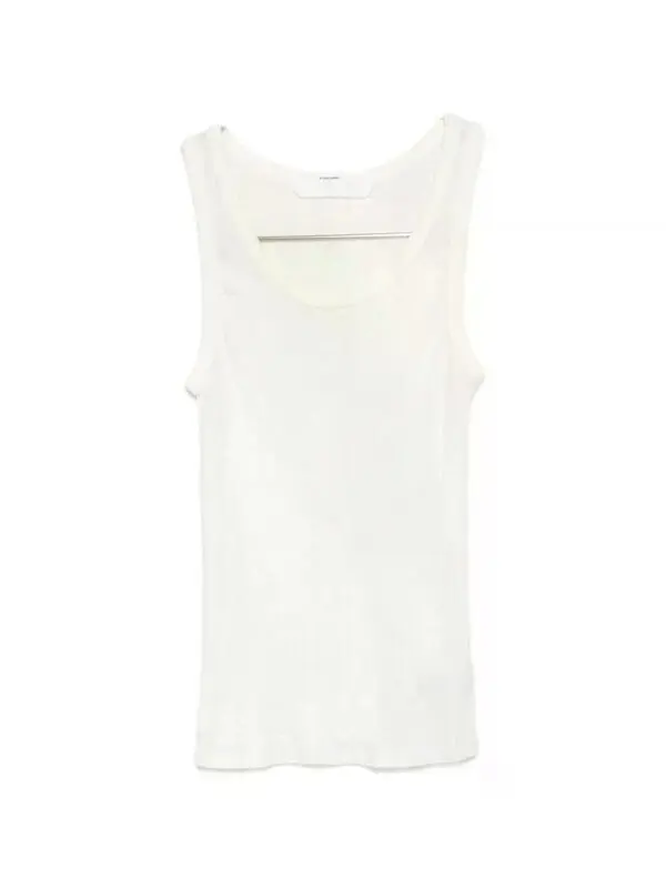 MOTHER The Variegated Rib Tank Top - White