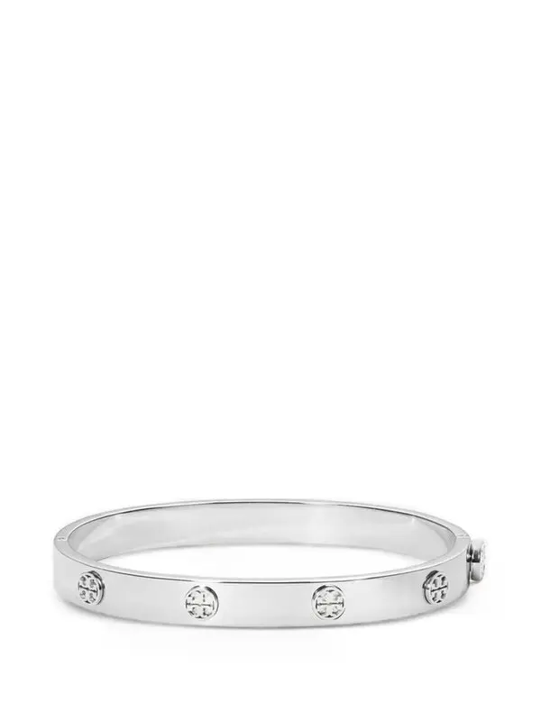 Tory Burch Icon Hinge Stud Bangle - Silver