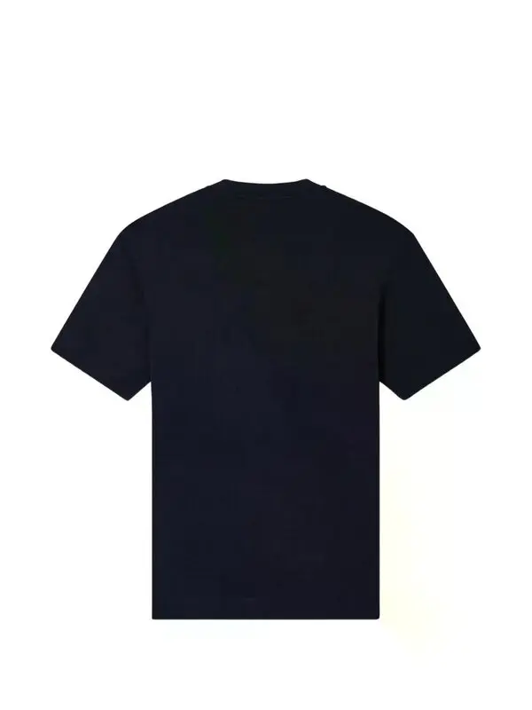 Emporio Armani Slim-fit T-shirt In Heavy Jersey With Domed Eagle - Blue