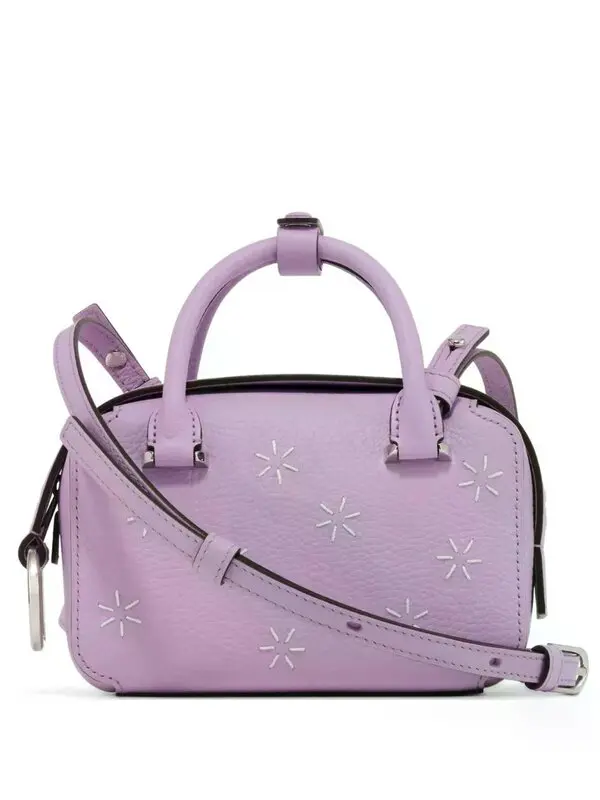 Delvaux Box Nano Flora Star-embroidered Tote Bag - Purple