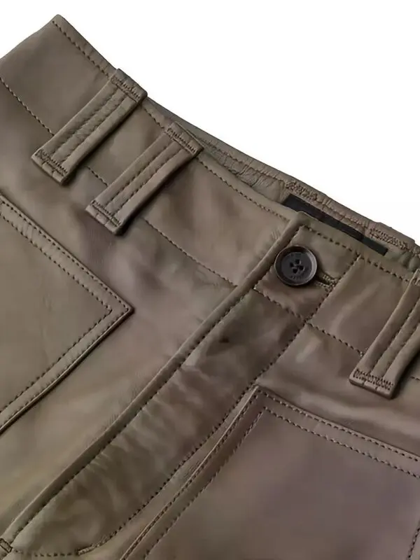 Belstaff Logo-patch Leather Trousers - Brown