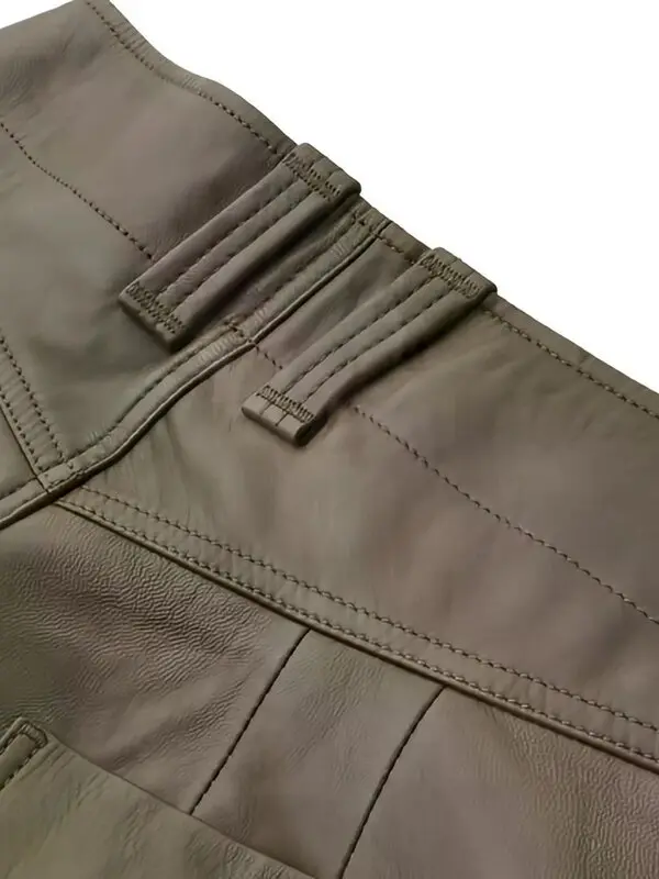Belstaff Logo-patch Leather Trousers - Brown