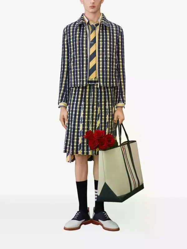 Thom Browne Striped Pleated Skirt - Blue