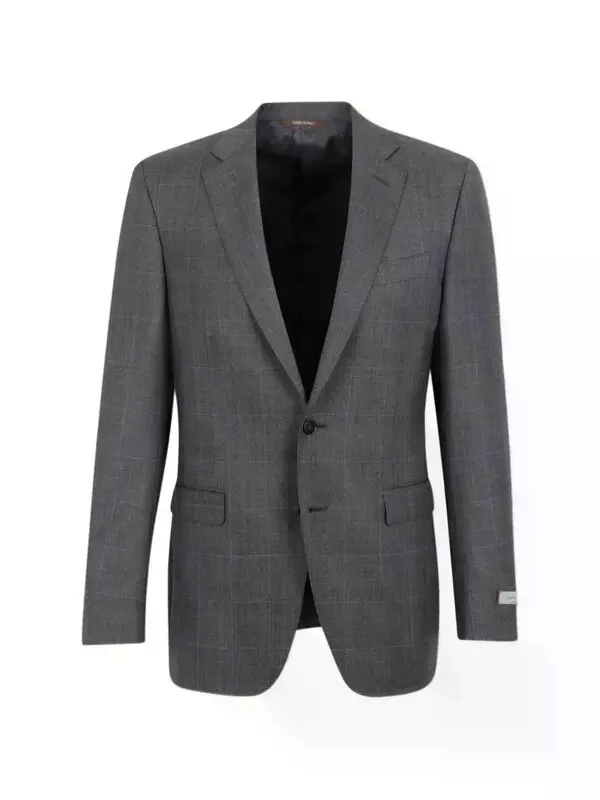 Canali Check Button Suit - Grey