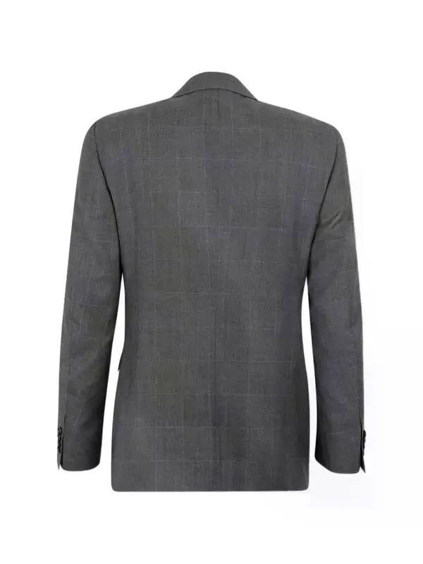 Canali Check Button Suit - Grey