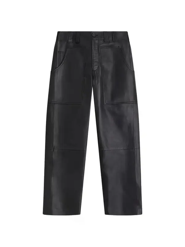 Belstaff Patch Pocket Leather Trousers - Black