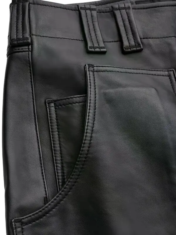 Belstaff Patch Pocket Leather Trousers - Black