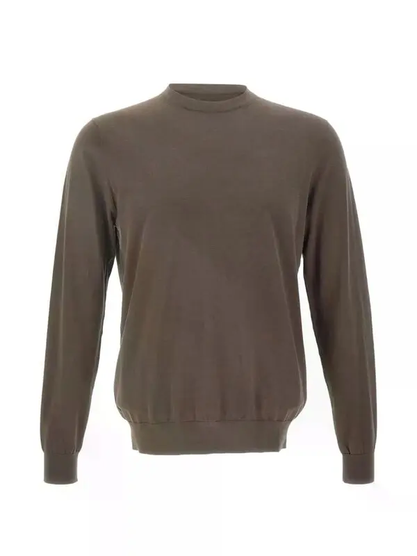 DIKTAT Ribbed Crew Neck Sweater - Brown