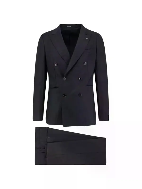Tagliatore Double-breasted Brooch Suit - Blue