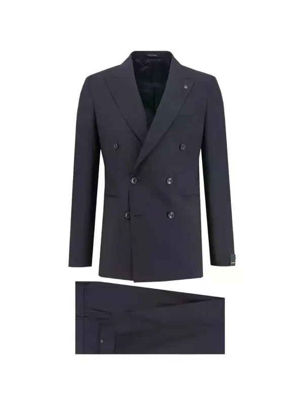 Tagliatore Double-breasted Peak Lapel Suit - Blue