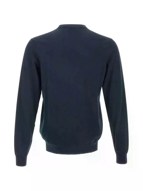 DIKTAT Crew-neck Ribbed Sweater - Blue