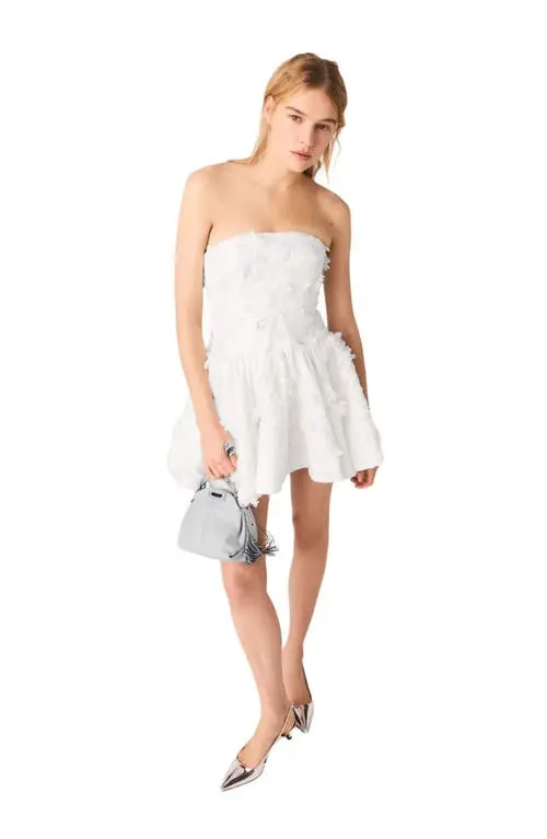 Maje Short Embroidered Bustier Dress
