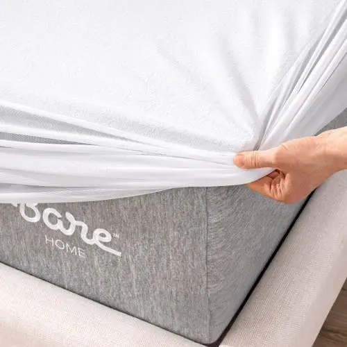 BARE HOME Cotton Terry Waterproof Mattress Protector - White