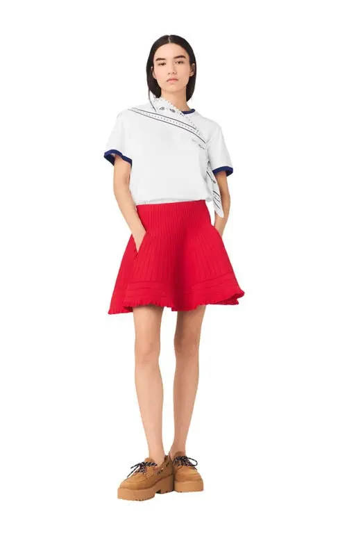 Maje Knit Flared Skirt
