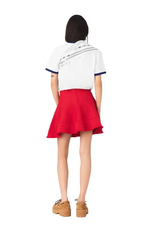 Maje Knit Flared Skirt