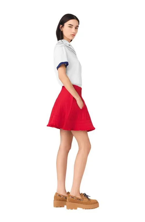 Maje Knit Flared Skirt