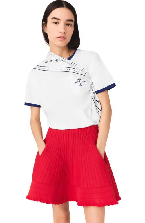 Maje Knit Flared Skirt