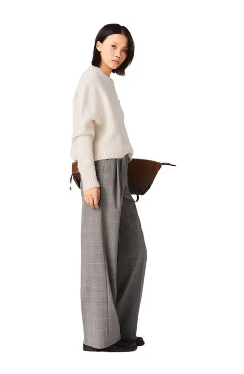 Maje Checked Suit Palazzo Trousers