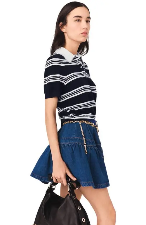 Maje Short Denim Skirt