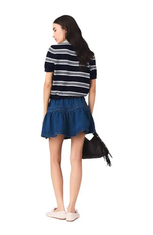 Maje Short Denim Skirt