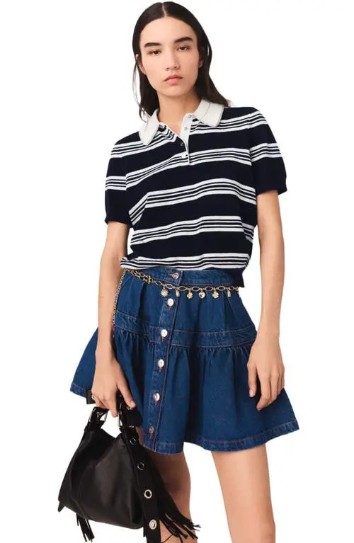Maje Short Denim Skirt