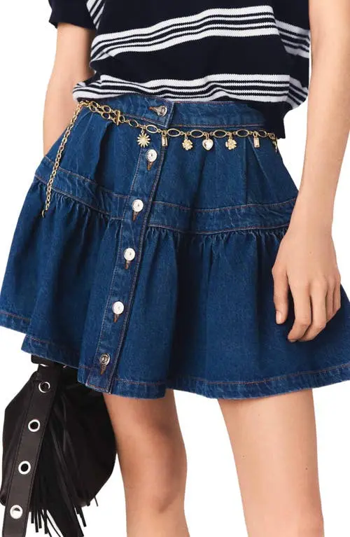 Maje Short Denim Skirt
