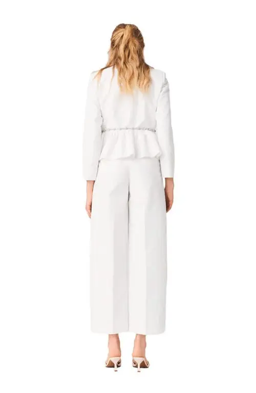 Maje Cropped Jacket With Jeweled Belt