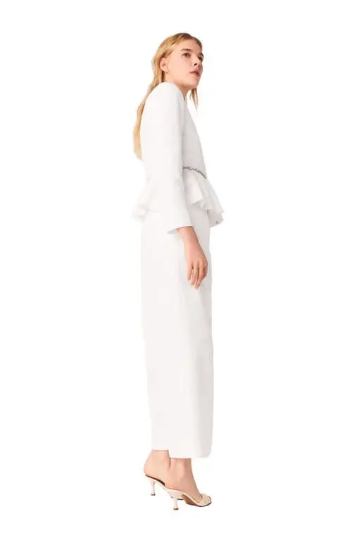 Maje Cropped Jacket With Jeweled Belt