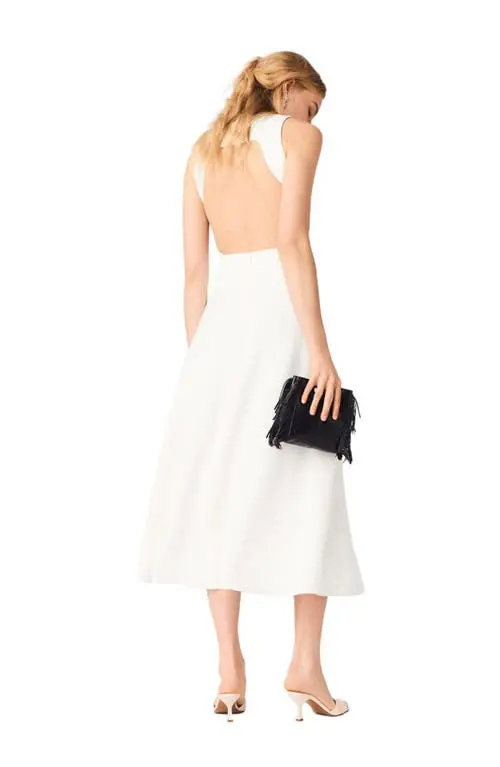 Maje Backless Midi Dress - White