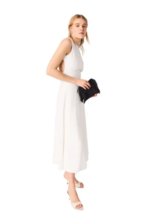 Maje Backless Midi Dress - White