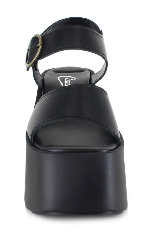 CANDIE'S Platform Sandals - Black Leather