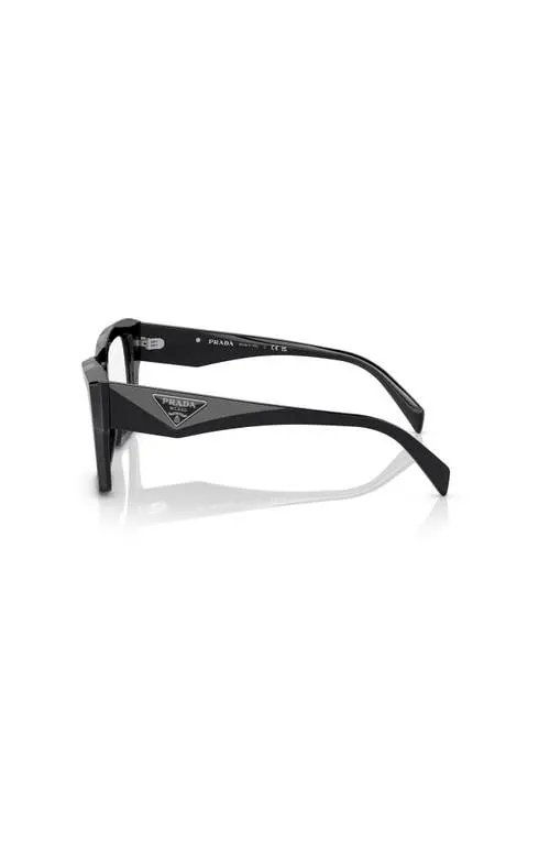 Prada 51mm Square Full Rim Eyeglasses - Black